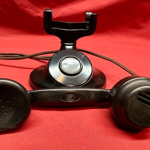 Vintage Black Bakelite No Dial Table/desktop Phone - Etsy