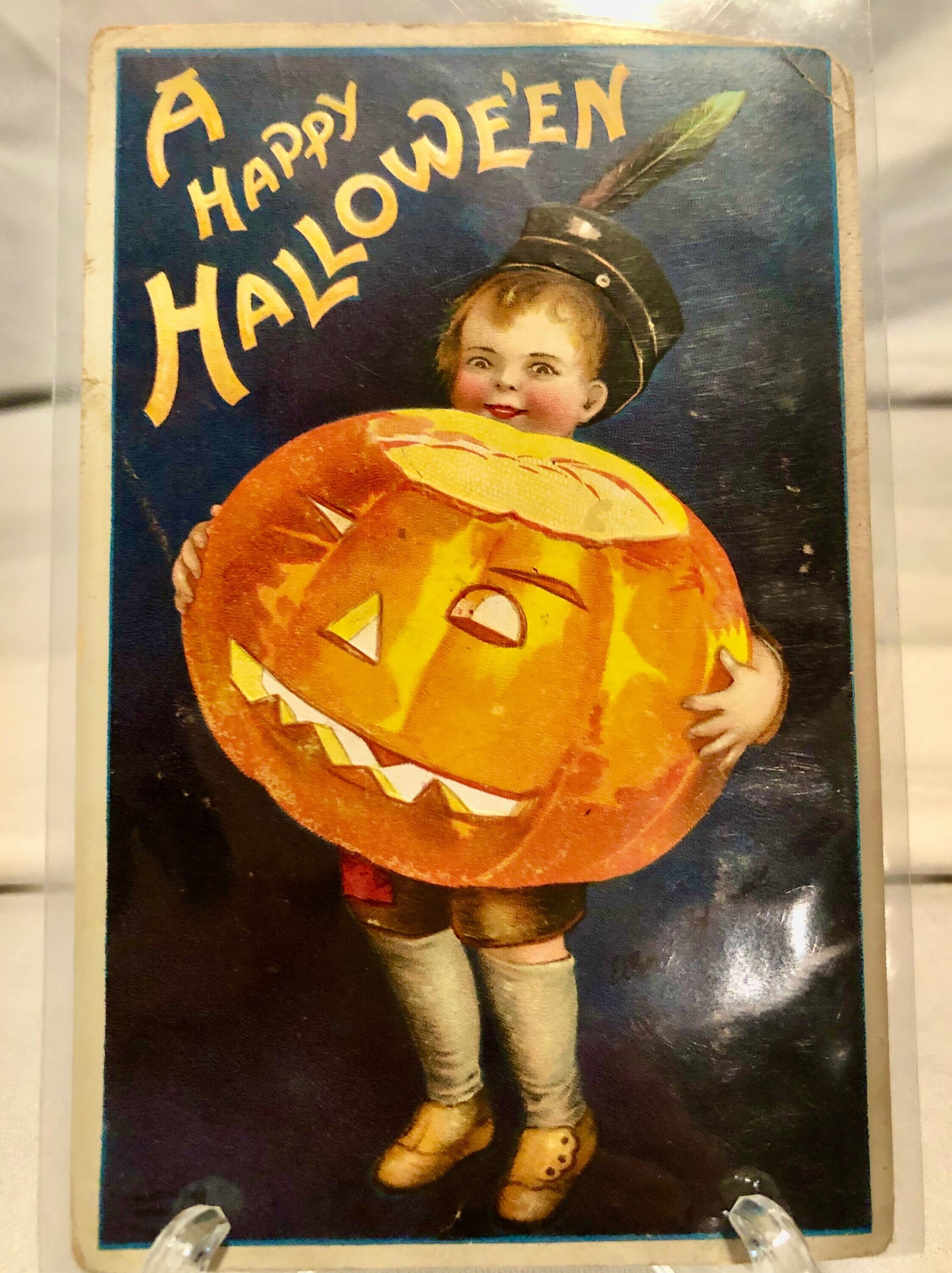 Vintage Ellen H Clapsaddle Halloween Postcard,Boy with Jack O Lantern ...