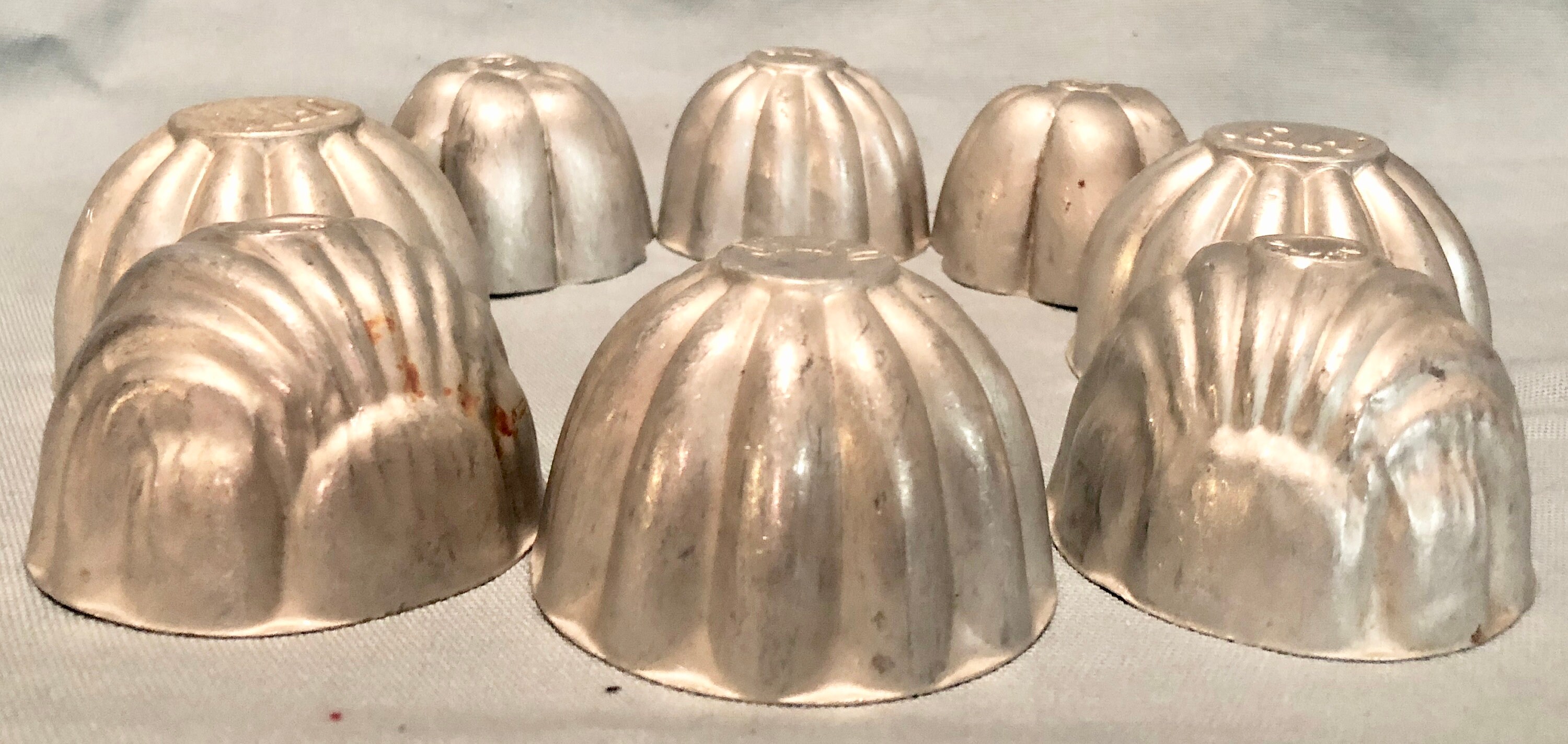 Jello Vintage Tin Molds Four Styles And Sizes Total Set Of Eight