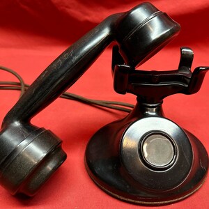 Vintage Black Bakelite No Dial Table/desktop Phone - Etsy