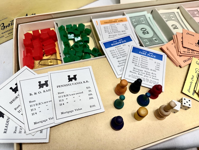 Vintage Monopoly Board Game, 1954 Edition,parker Brothers - Etsy