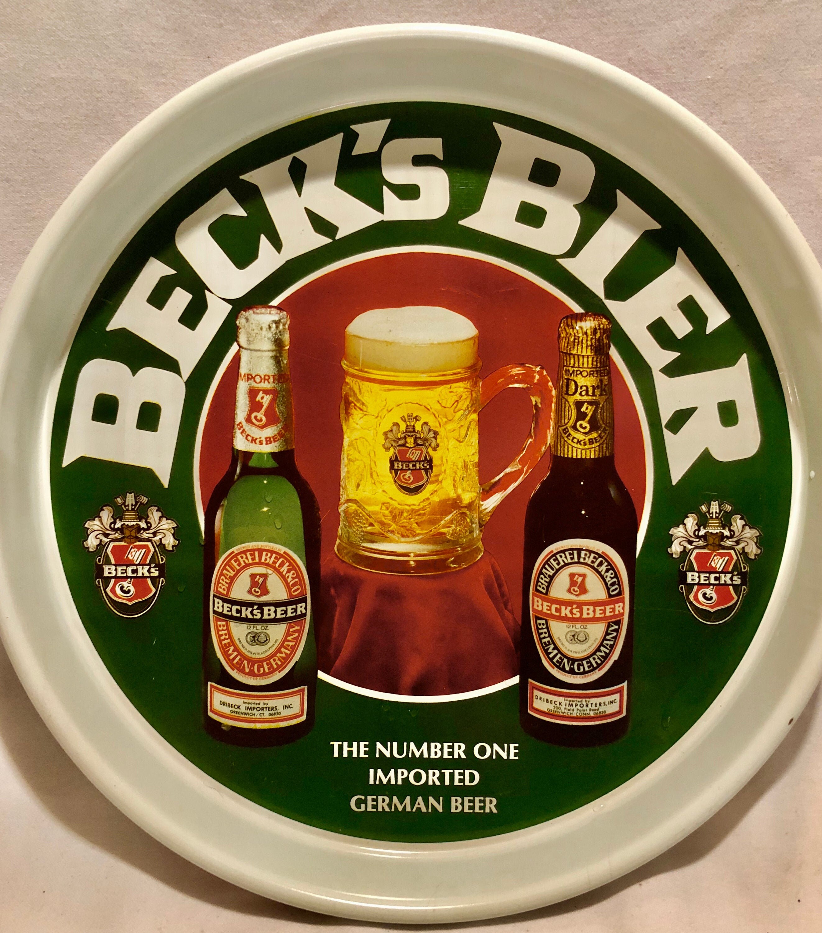 Vintage Becks Bier 13 Metal Beerserving Tray Circa 1970s