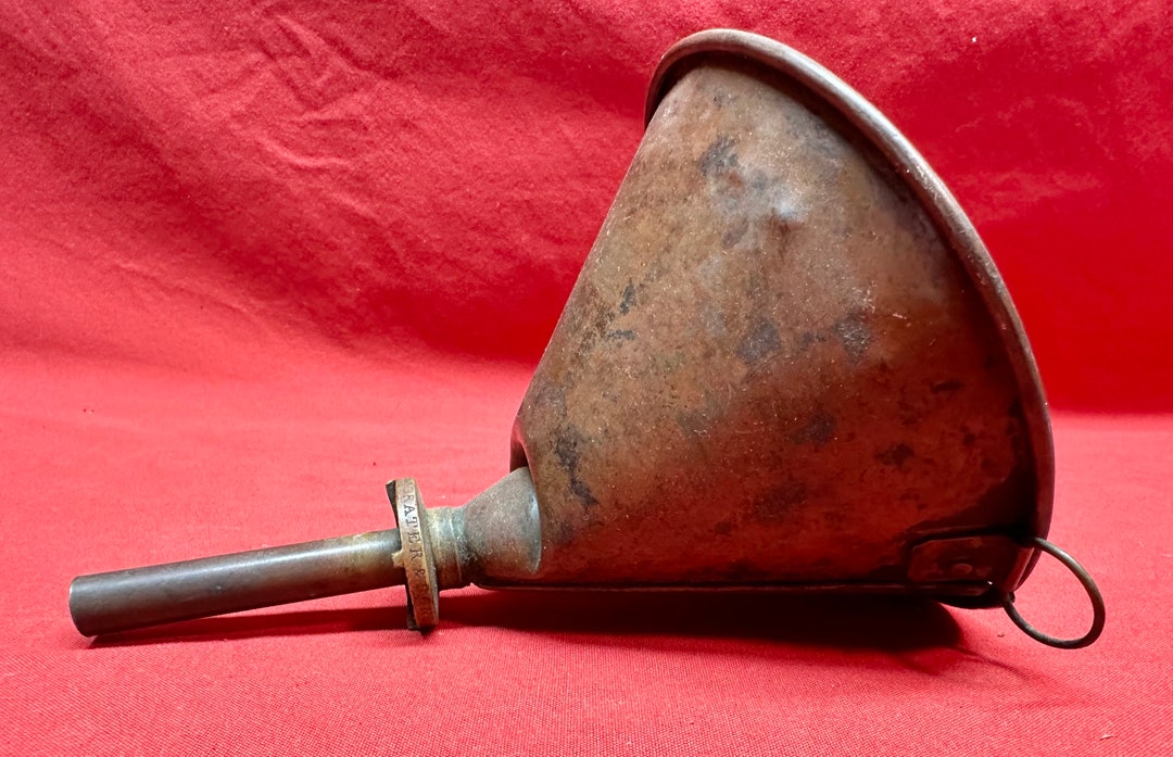 Vintage Copper Metal Oil Funnel, H Strater & Sons Boston Mass, Patent ...