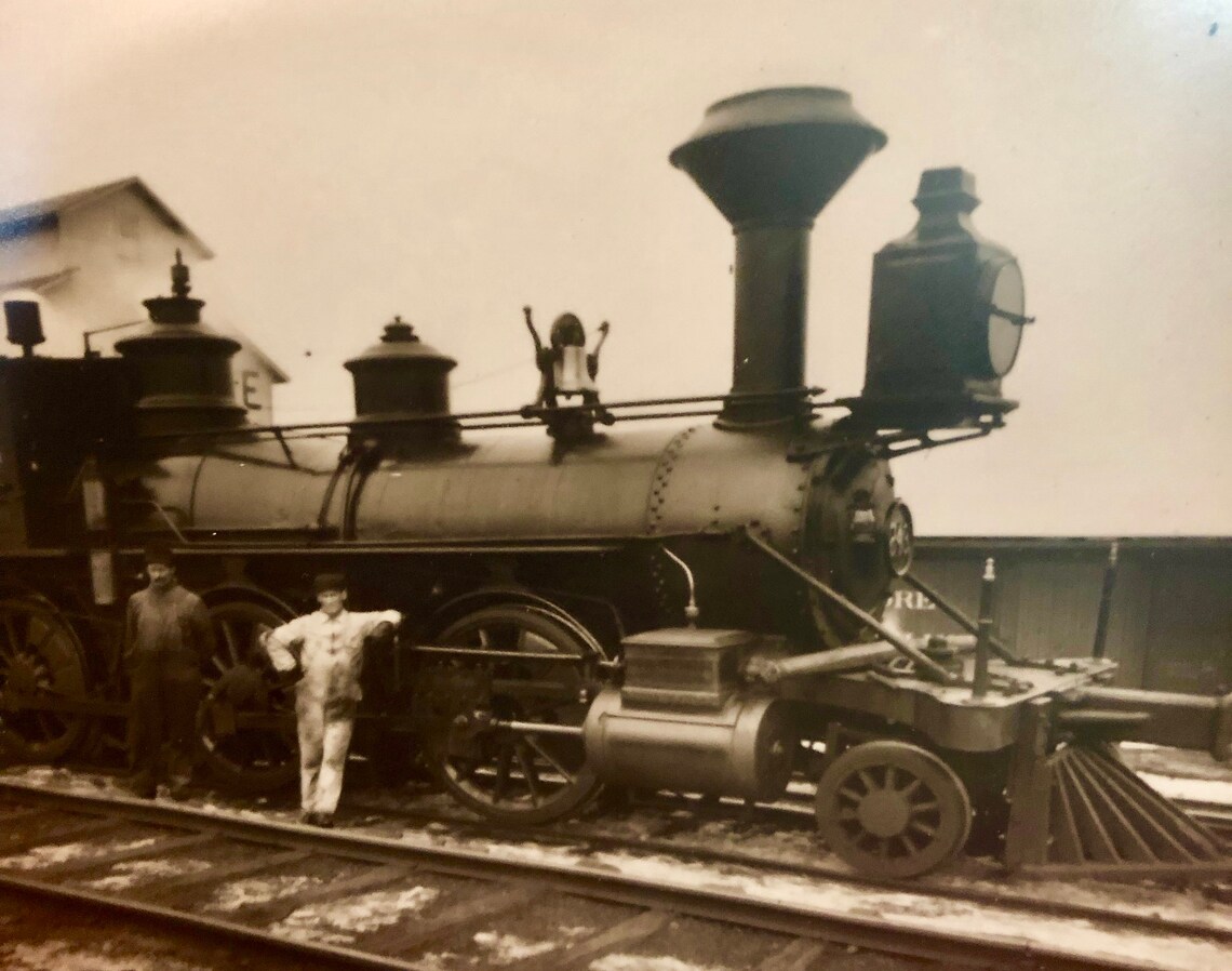 Railroad/train/steam Engine No 243,fitchburg Photo, Circa 1800's ,sepia ...