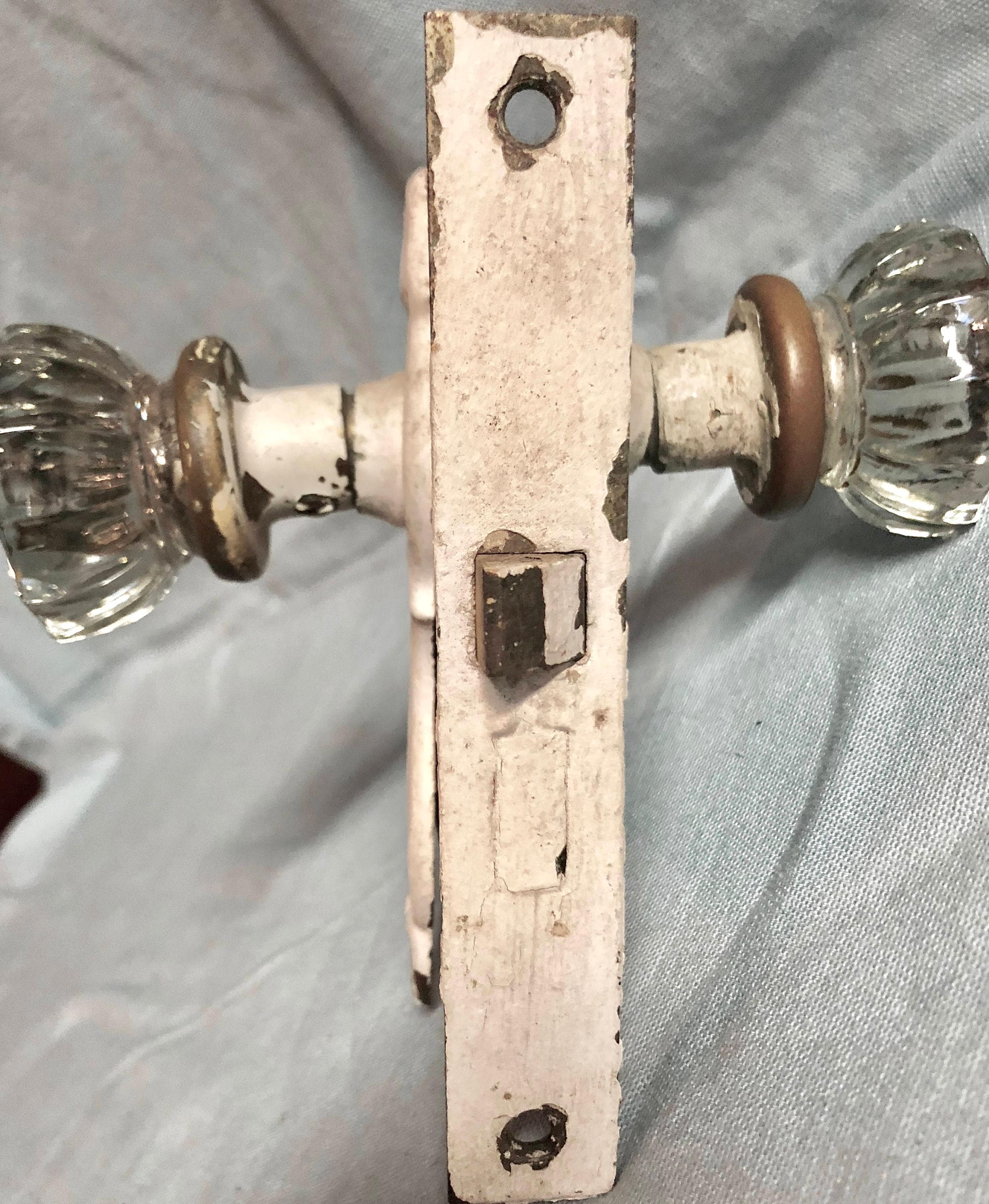 Antique Victorian Glass Door Knobs Faceplates And Hardware