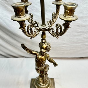 Vintage Gold Metal Candelabra Cherub Table/accent Lamp, Underwriter ...