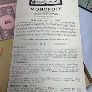 Vintage Monopoly Board Game, 1954 Edition,parker Brothers - Etsy