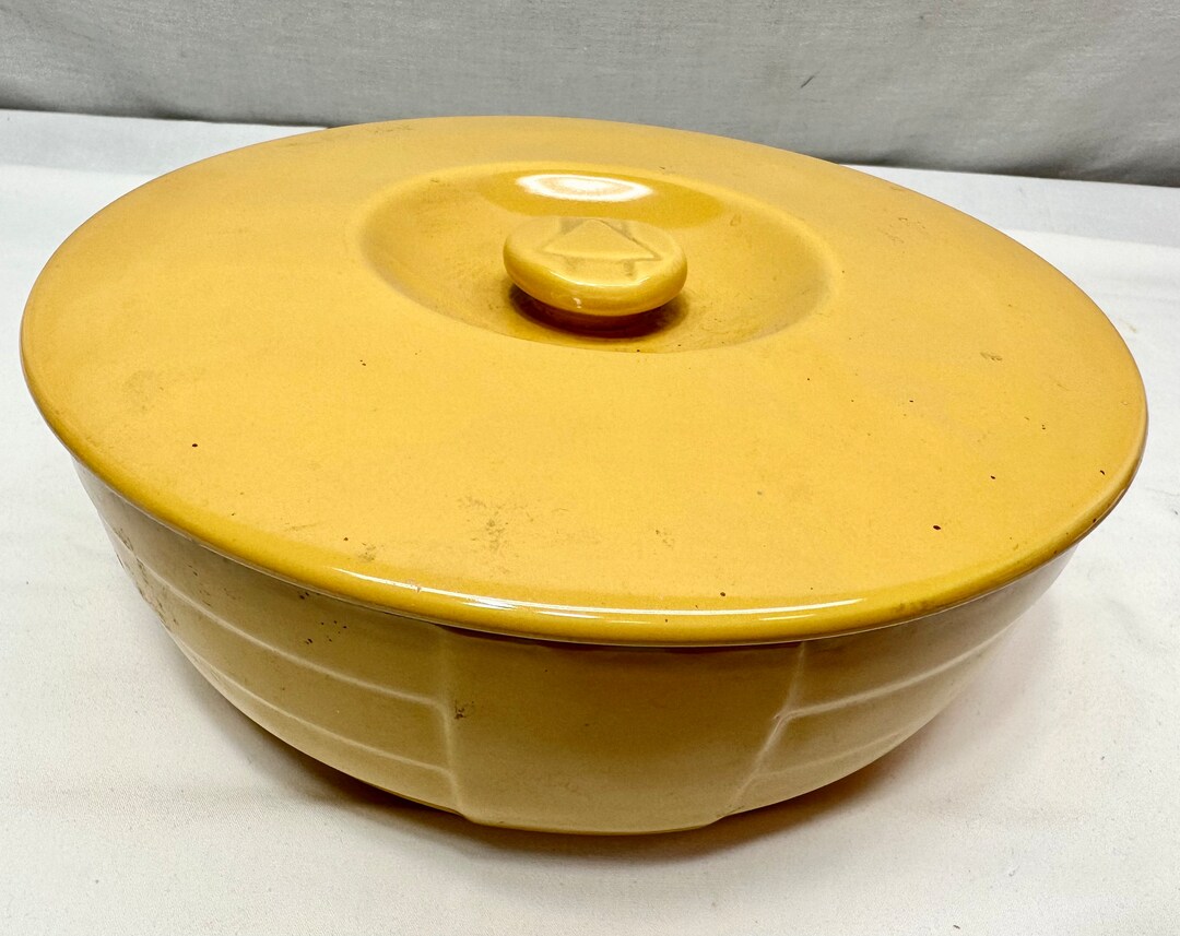Vintage Hall Pottery Yellow Lidded Bowl, Made for Hot Point ...