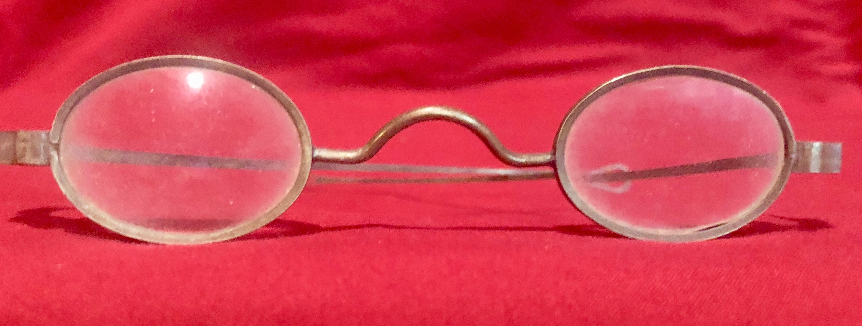 Antique Bronze Metal Eyeglassesspectacles Circa Civil War Era Saddle Bridge