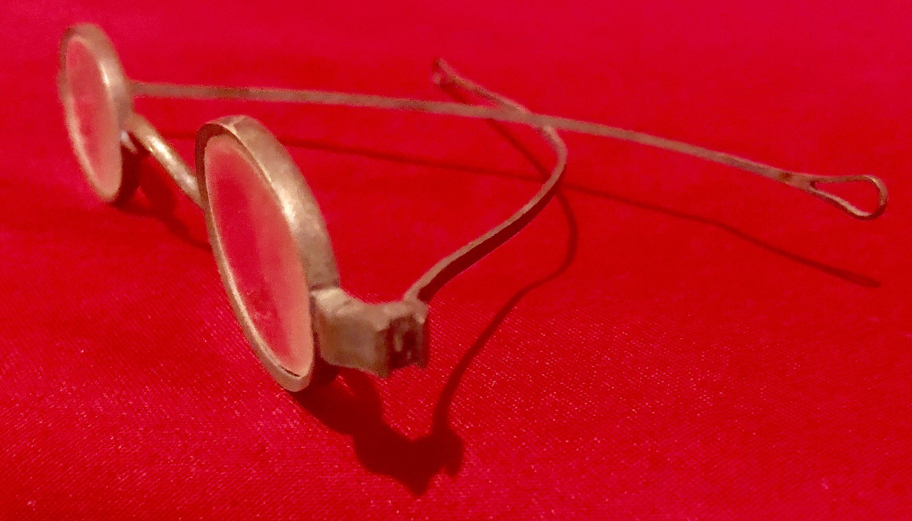 Antique Bronze Metal Eyeglassesspectacles Circa Civil War Era Saddle Bridge