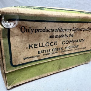Vintage 1925 Kellogg's Corn Flakes Cereal Box: Battle Creek Michigan - Etsy