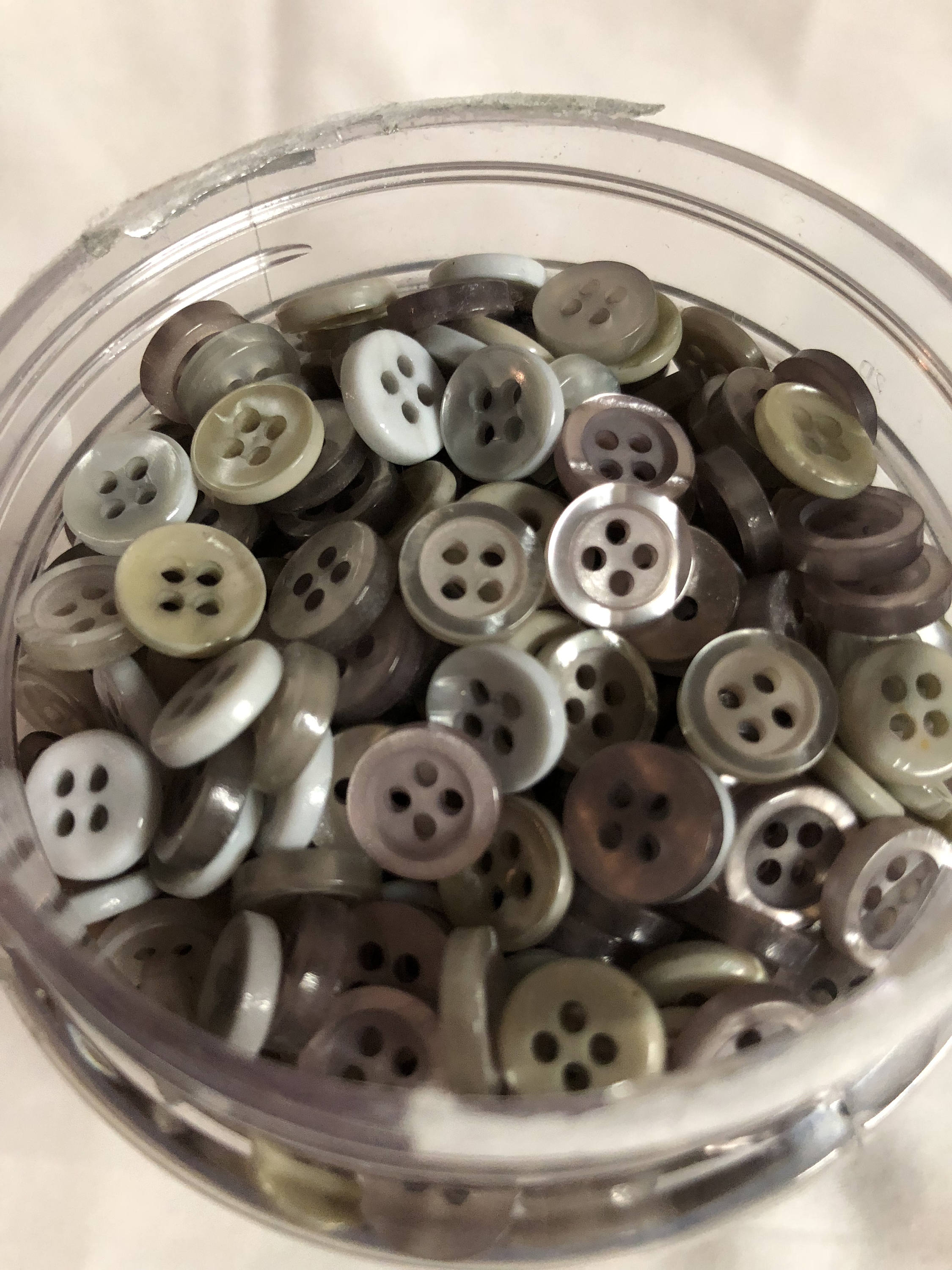 Large Lot of Silver/Grey Plastic Buttons