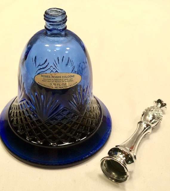 Vintage Avon Cobalt Blue Hospitality Bell,Glass Perfu… - Gem