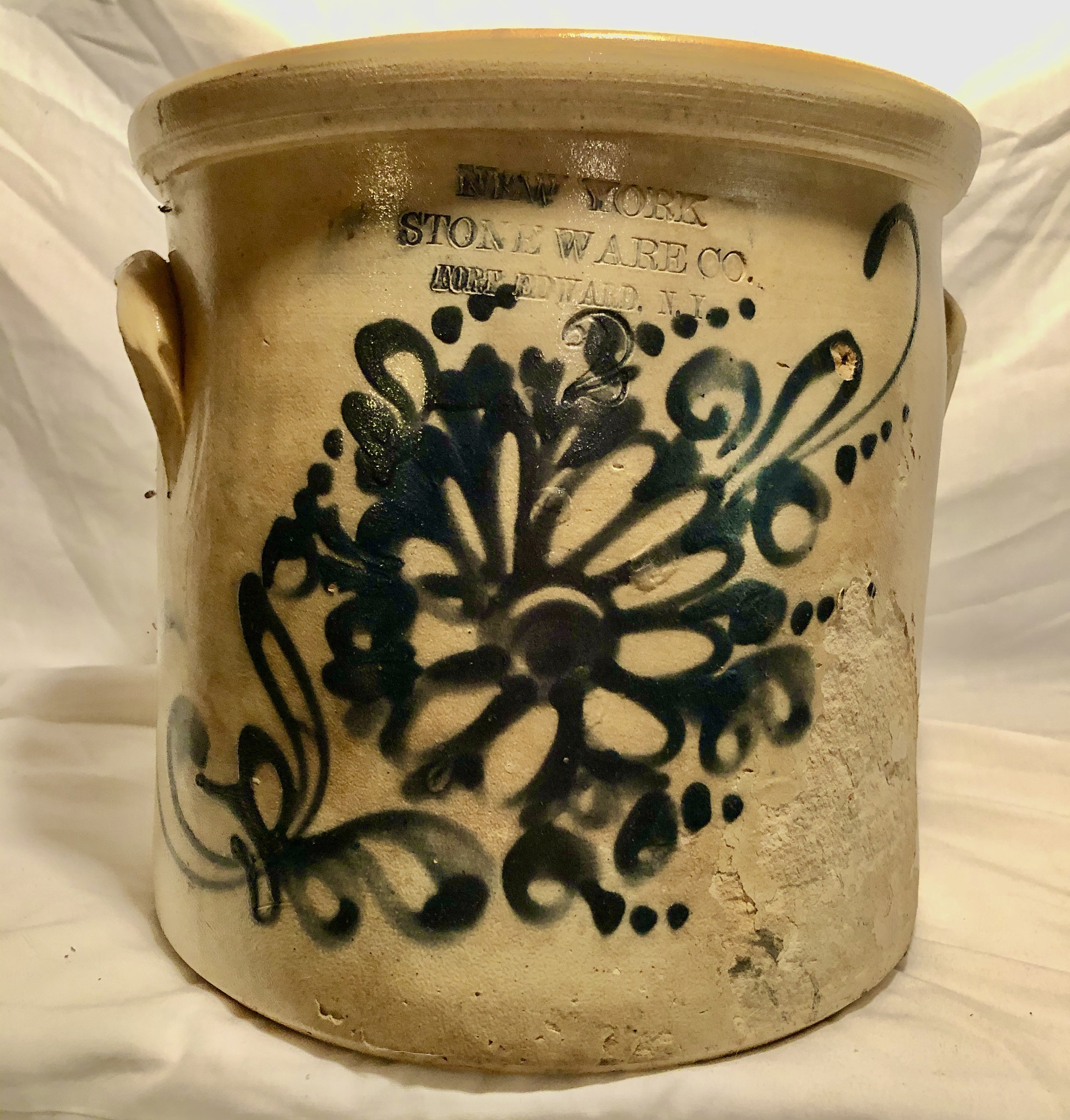 Antique 2 Gallon Stoneware Crock with Floral Blue Cobalt Design- New ... Antique 2 Gallon Stoneware Crock with Floral Blue Cobalt Design- New ...