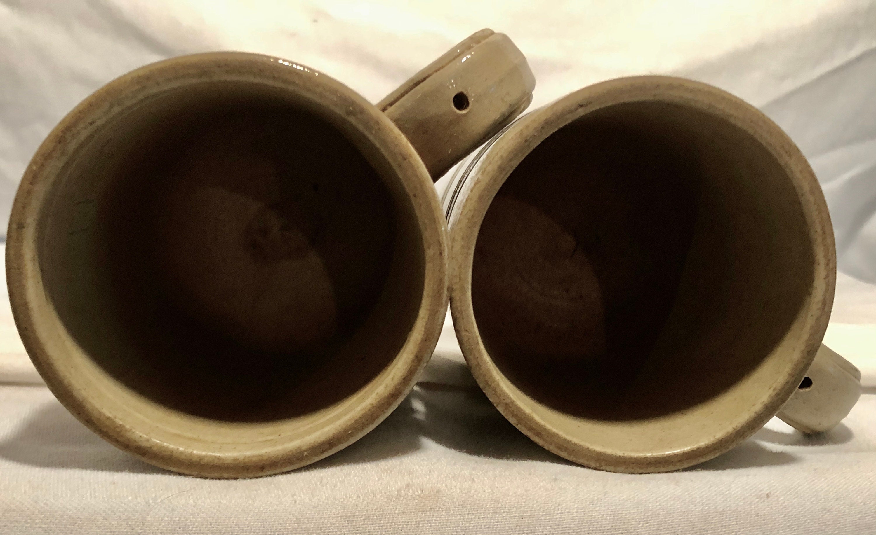 Antique Stoneware Ale/Beer Mugs with Blue Cobalt Striping by Schustern ...