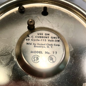 Vintage Gold Leaf Metal Electric Wall Clock, Model No 77, United Clock ...