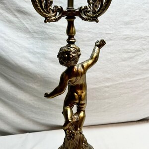 Vintage Gold Metal Candelabra Cherub Table/accent Lamp, Underwriter ...