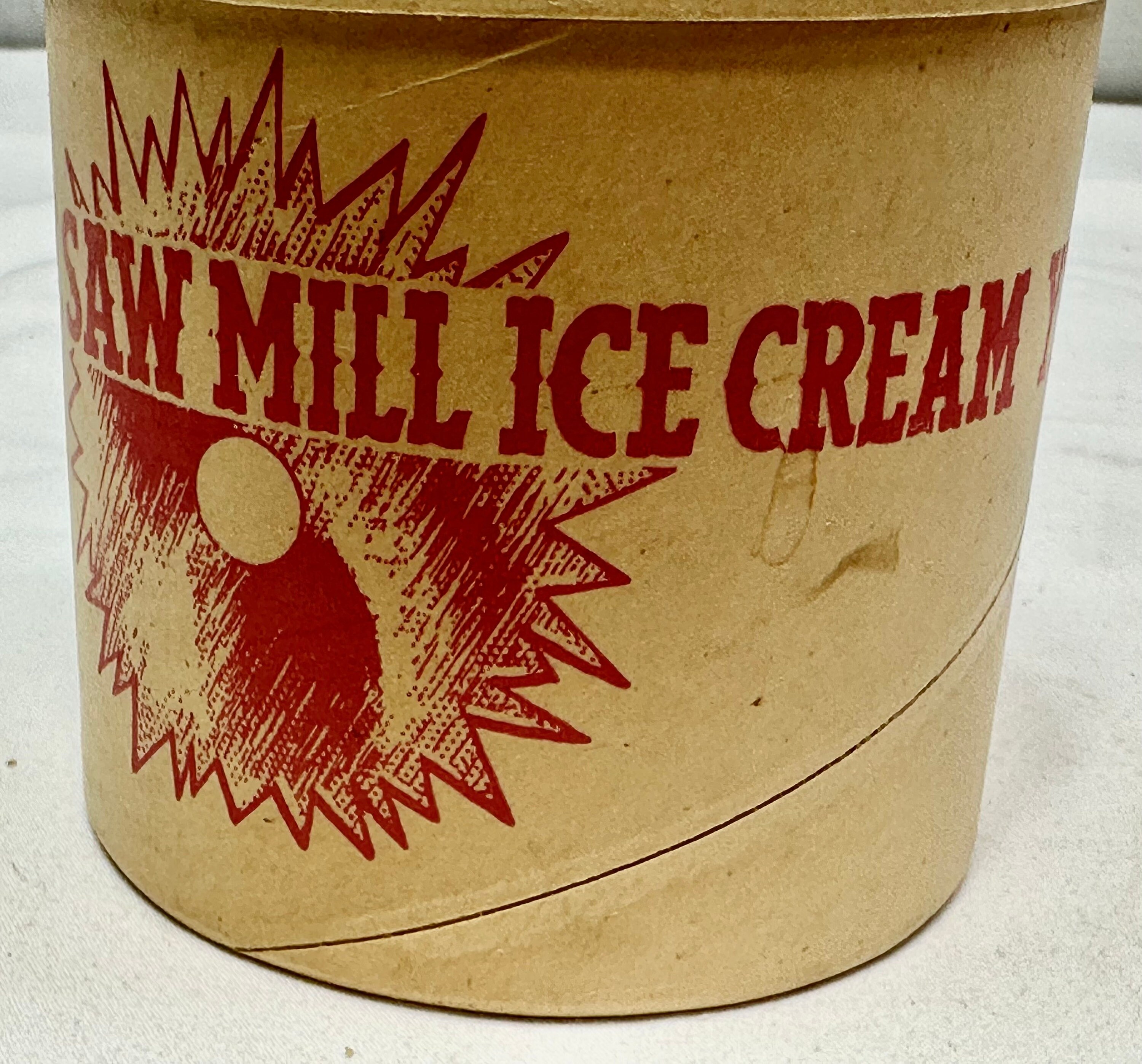 Vintage One Pint Ye Olde Saw Mill Cardboard Ice Cream Container,Chapman ...