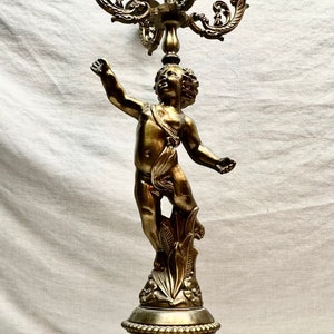 Vintage Gold Metal Candelabra Cherub Table/accent Lamp, Underwriter ...