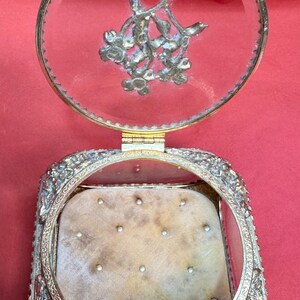 Vintage Clear Glass and Gold Scroll /floral Jewelry Dish/box - Etsy
