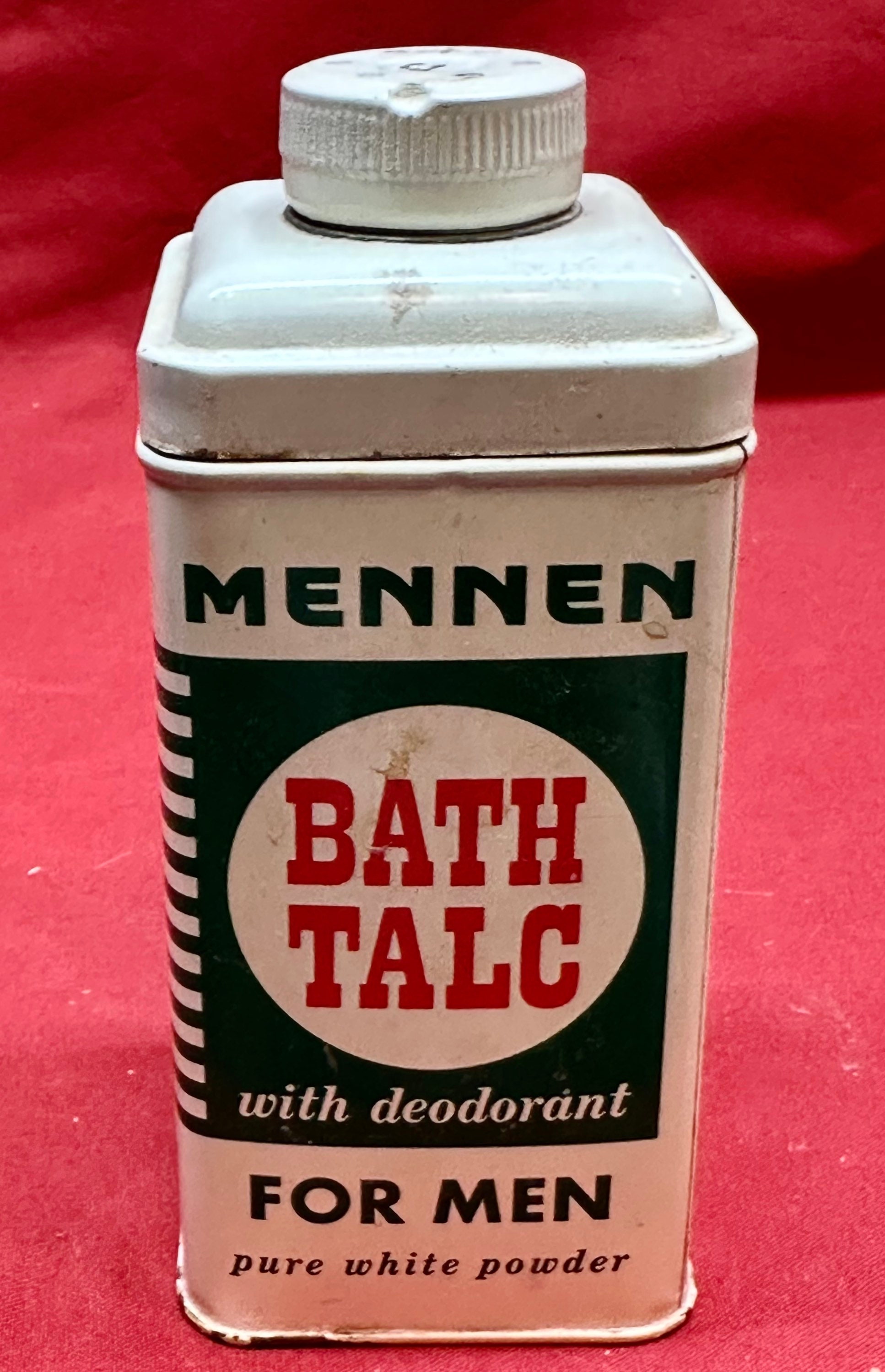 Vintage Mennen Bath Talc For Men Advertising Tin
