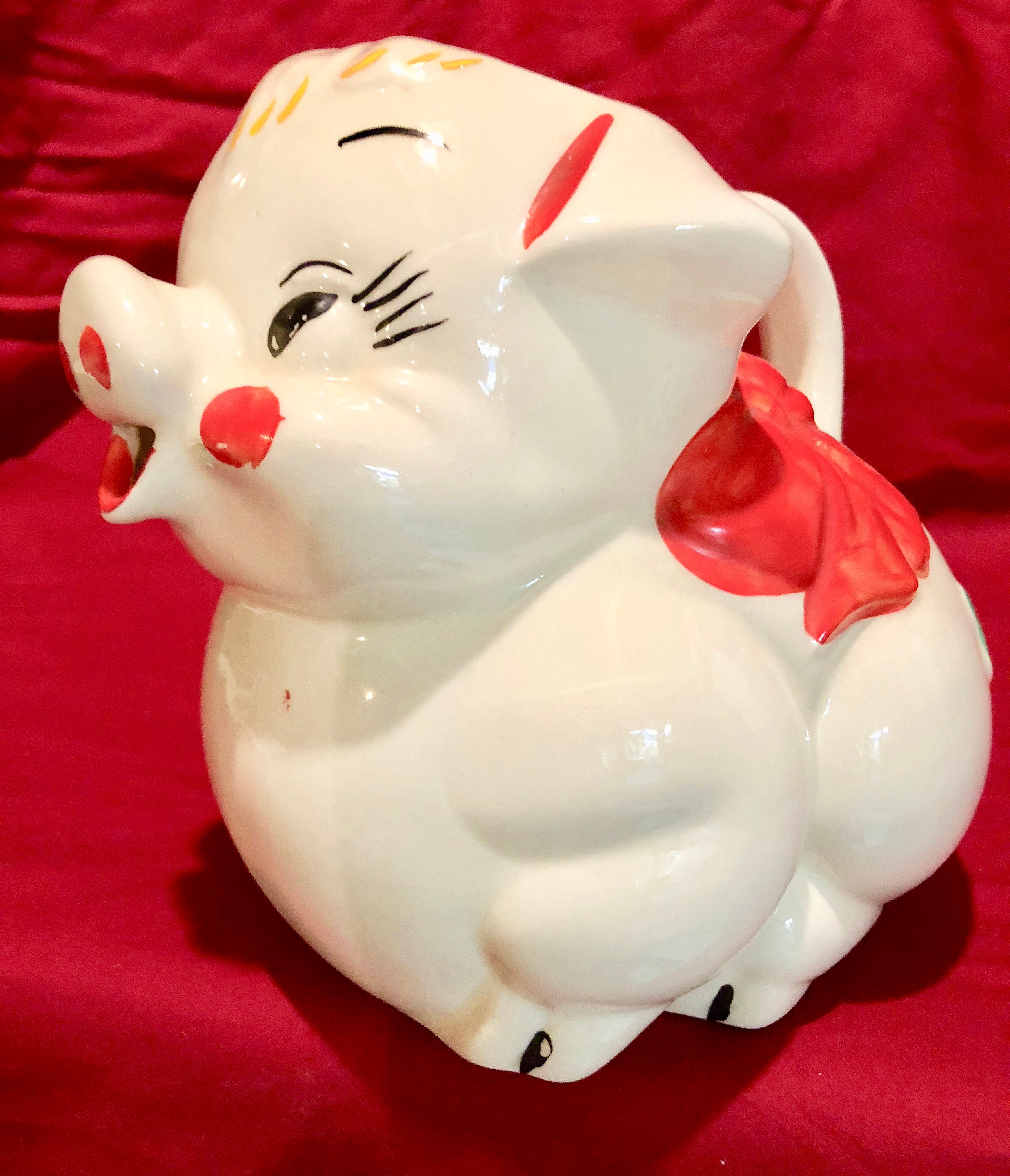 Smiling Pig Pitcher circa 1940's American Bisque Pottery Co