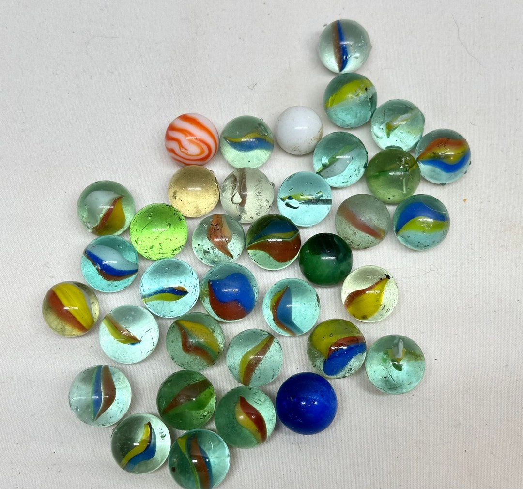 Vintage Glass Cat Eye Marbles-set of 36 - Etsy