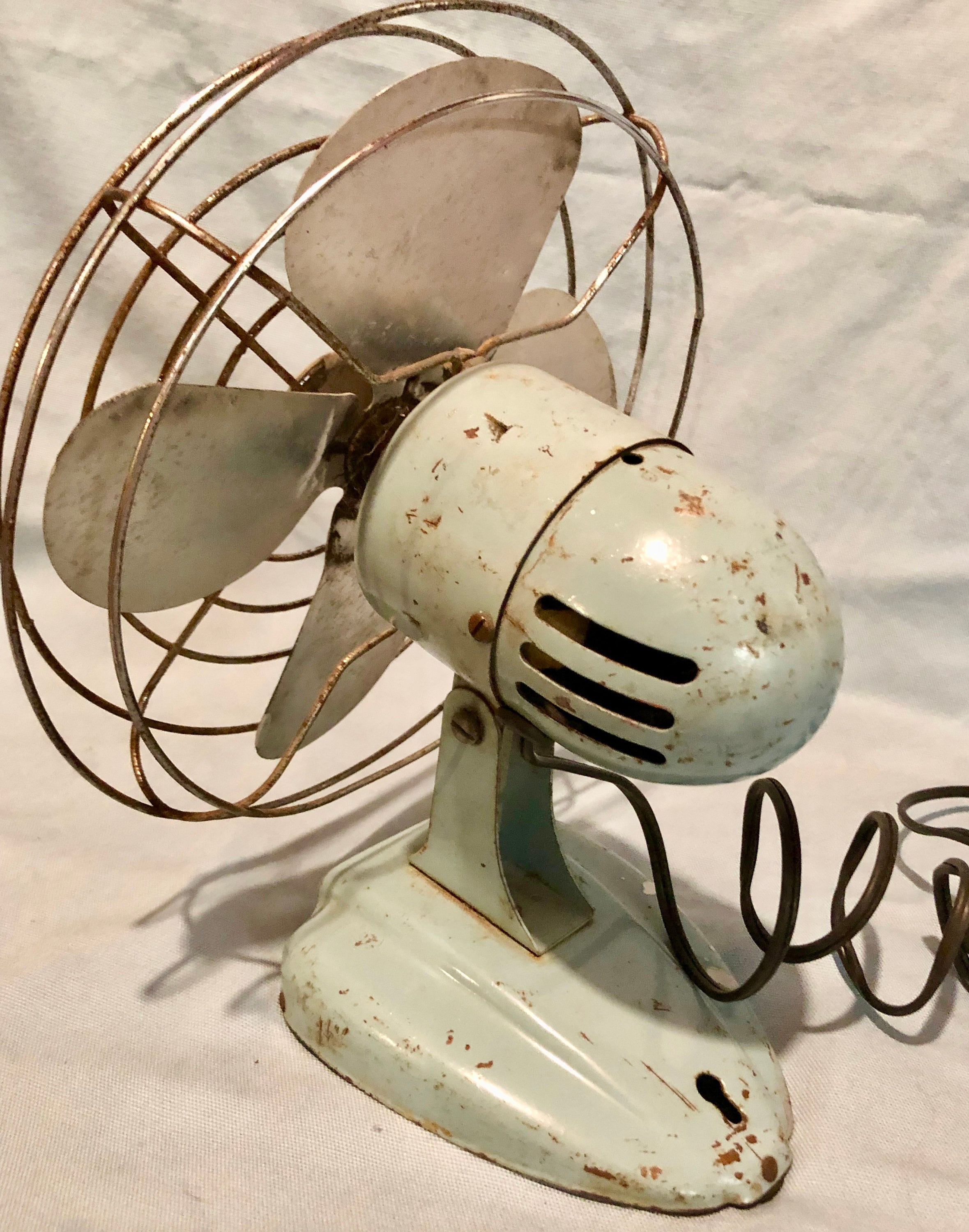 Midcentury Powder Blue Wizard Metal Desk/Table Fan Model | Etsy