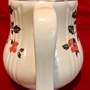 Hall's Superior Quality Pottery Red Poppy Pitcher With Black Leaves - Etsy