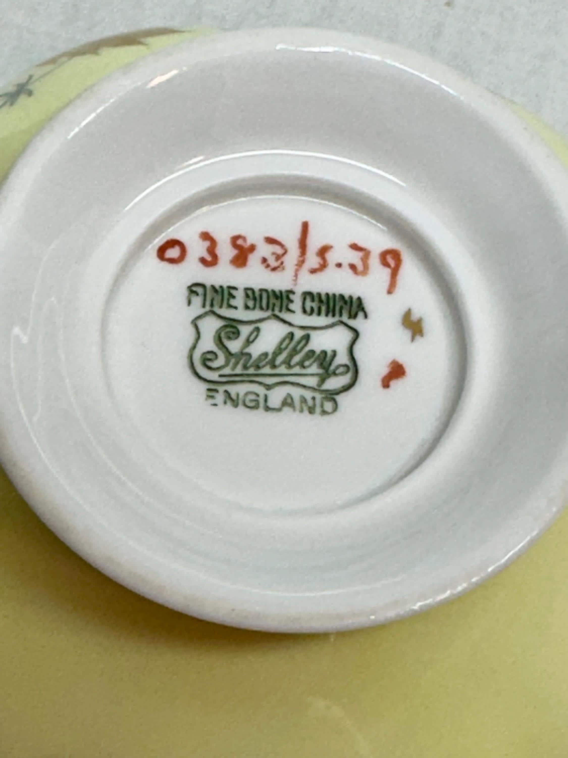 Antique Shelly Bone China Yellow and Gold Tea Cup and Saucer, Shelly ...