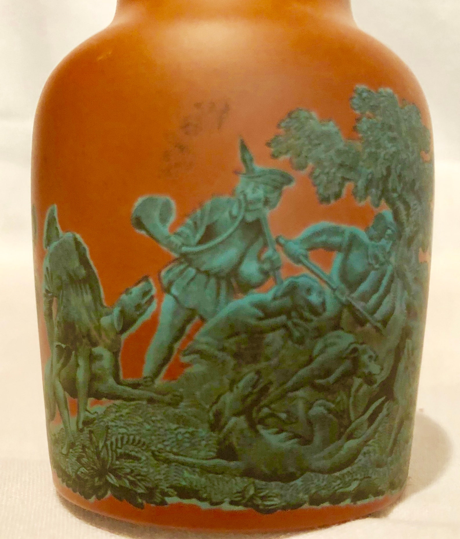 Antique Prattware Red Clay Meat Paste Jar Boar Hunt Scene Circa 1860's ...