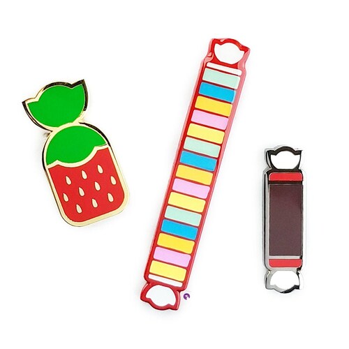 Sweet Nostalgia Enamel Pins Lapel Pin Candy Strawberry - Etsy