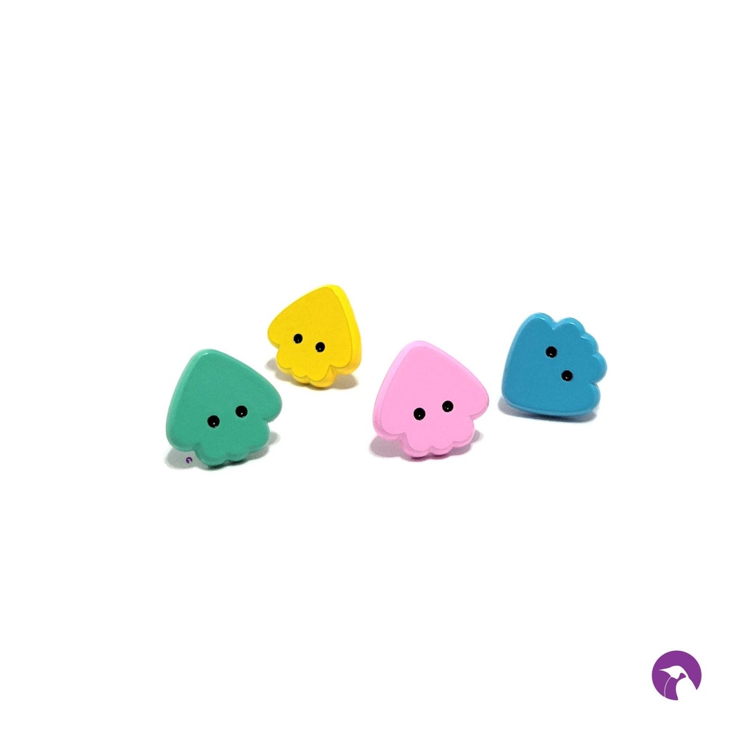Dyed Mini Squid Pin Set - Pastel - 4 Piece | Lapel Pin | Game Inspired ...