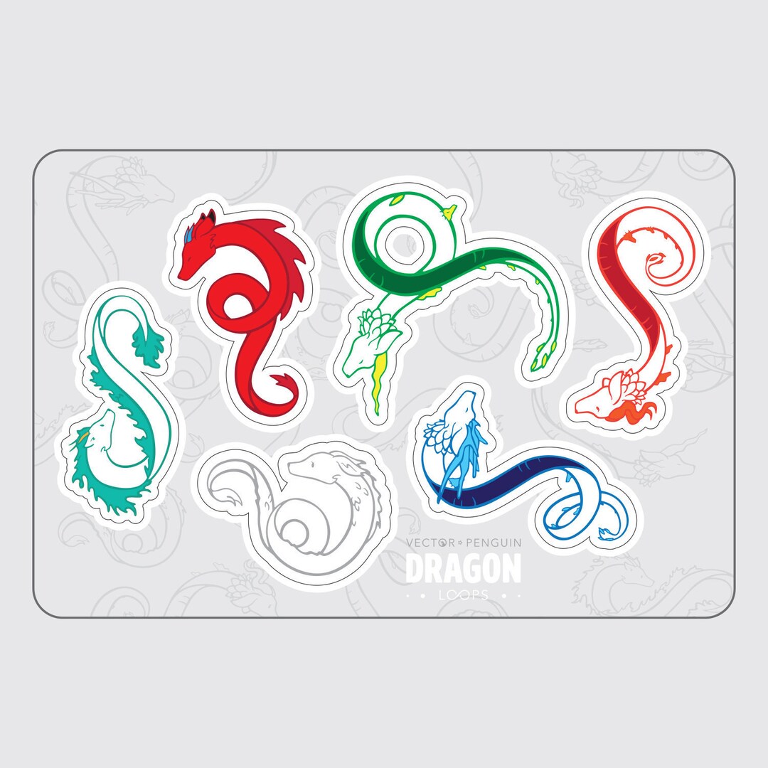 Vinyl Dragon Loop Sticker Sheet 1 - Etsy