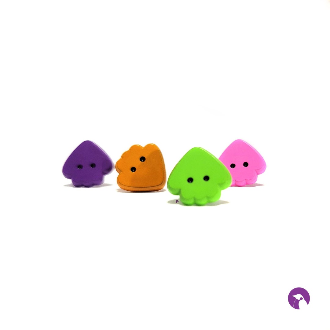 Dyed Mini Squid Pin Set - Bright - 4 Piece | Lapel Pin | Game Inspired ...
