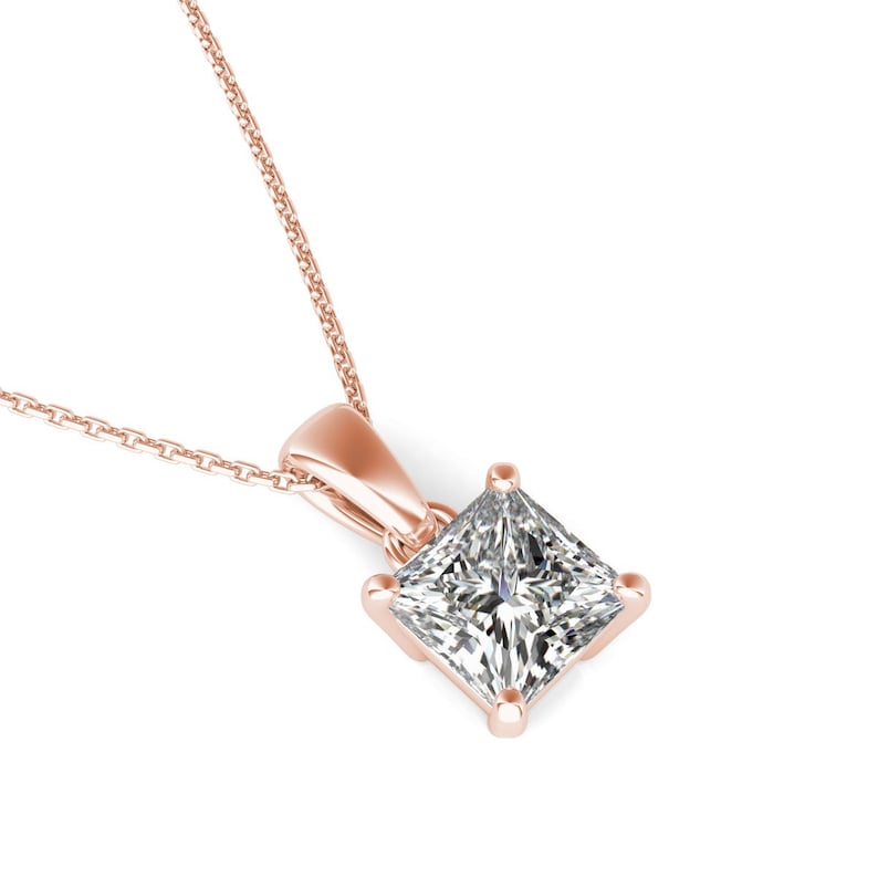 1 Ct Diamond Pendant Necklace in 14K White/yellow/rose Gold - Etsy