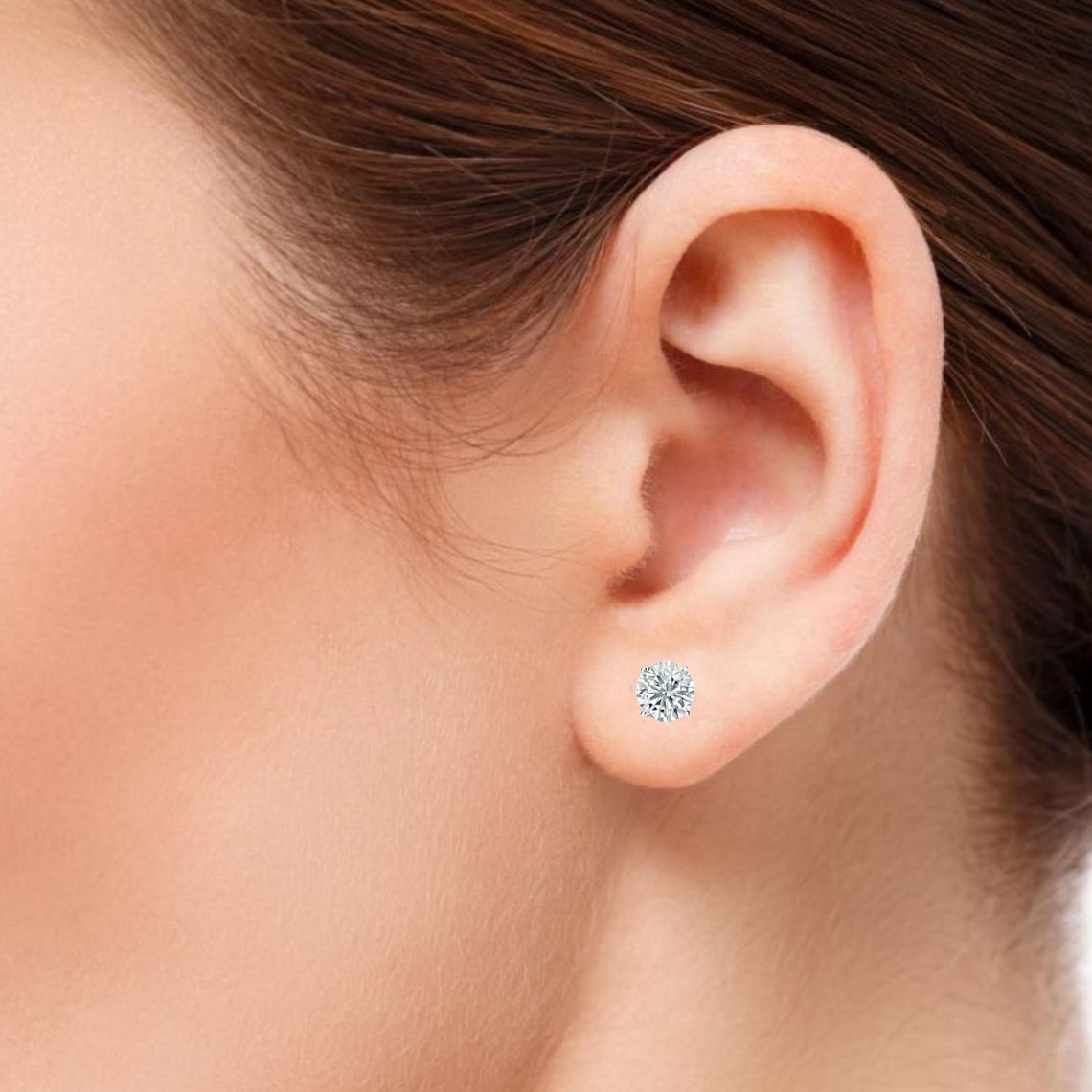 2 Ct Brilliant Round Diamond Stud Earrings Women Diamond - Etsy