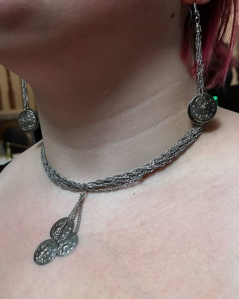 Silver Coin Set bijoux, collier, boucles doreilles - Etsy France