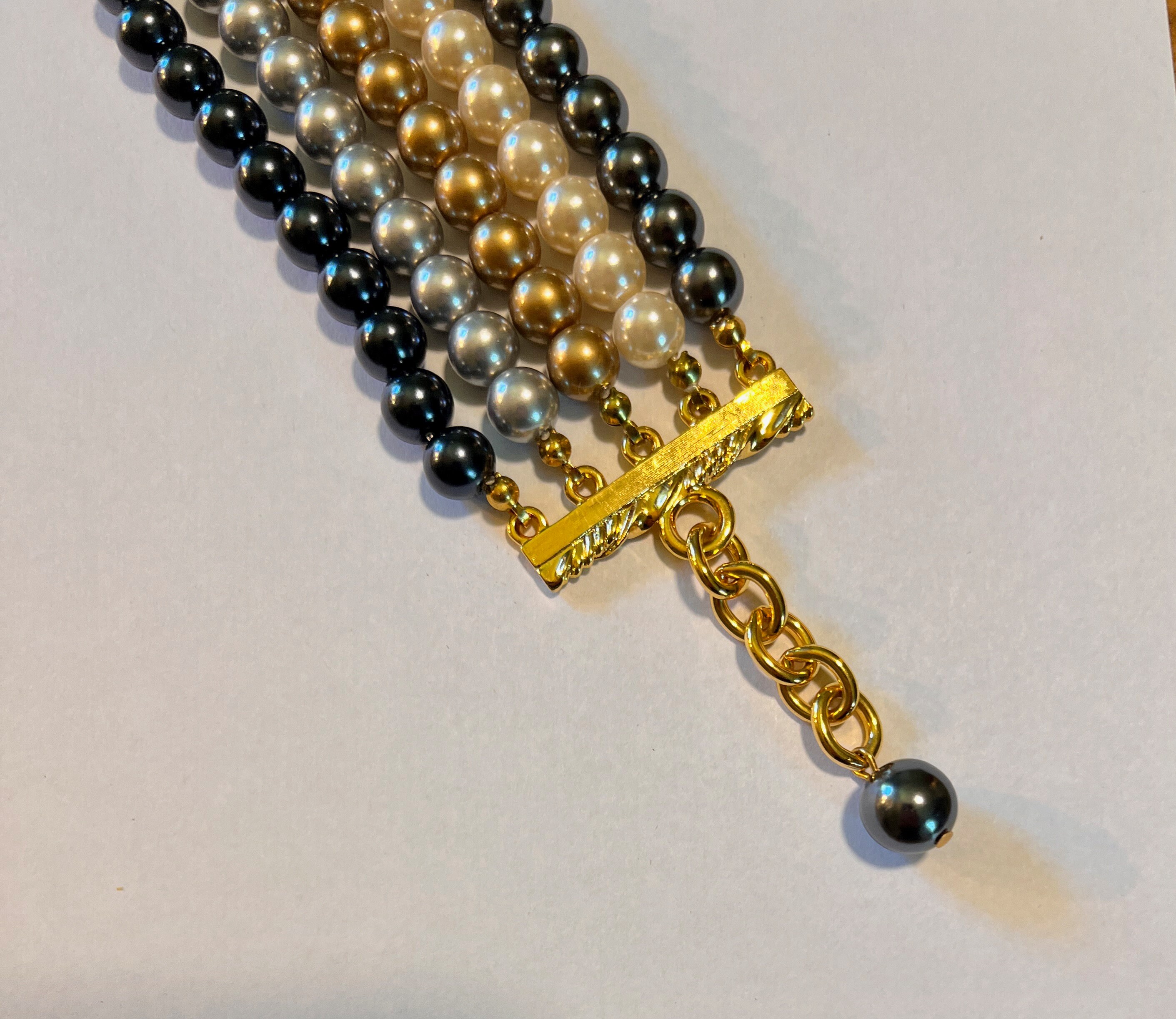 Multi-strand Pearl Bracelet Vintage 7 Length Joan Rivers Collection 5 ...