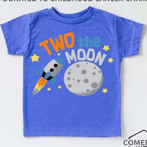 Two the Moon Birthday Shirt - Space Birthday Tee for 2nd Birthday ...
