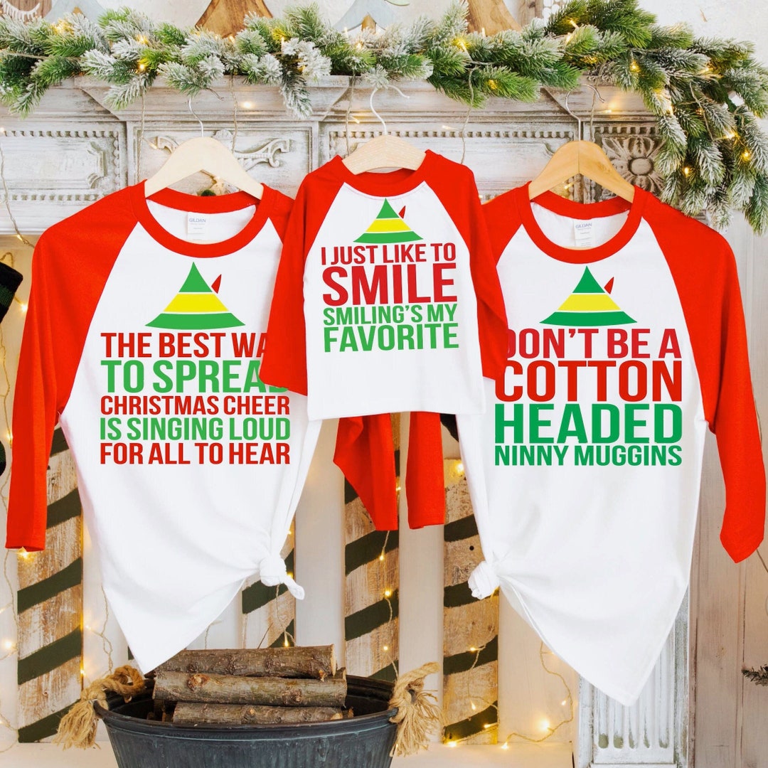 Elf Movie Raglan Shirts: Family Christmas Matching Outfits - Etsy