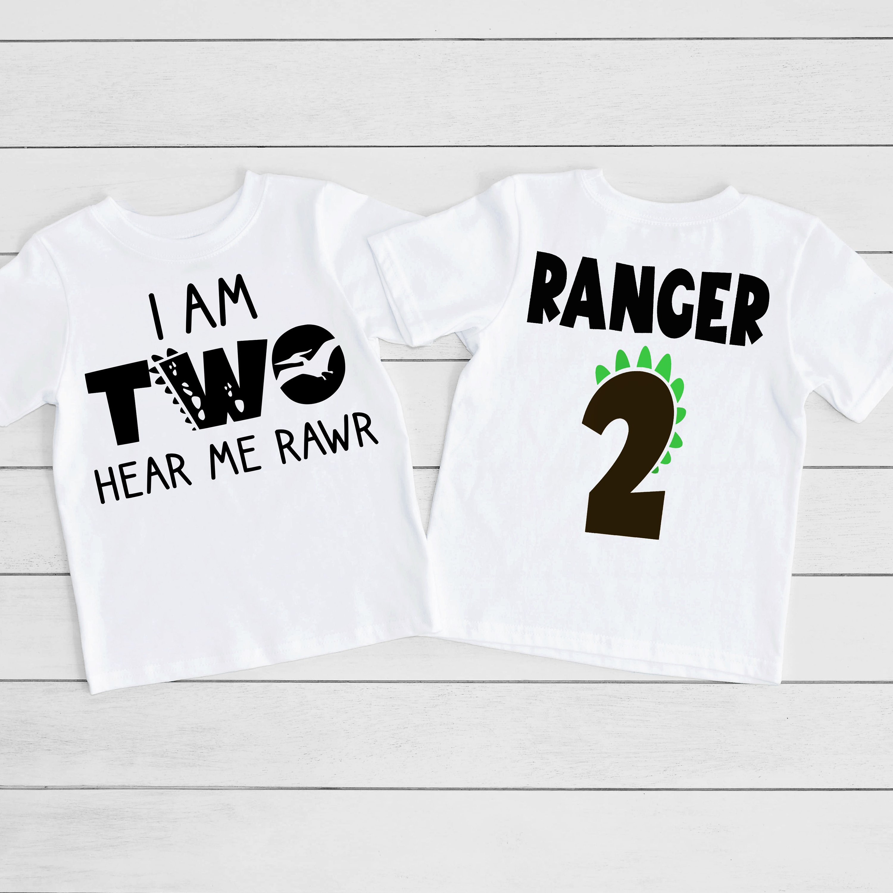 Dinosaur Second Birthday Shirt – I Am Two Hear Me Rawr Shirt – Family ...