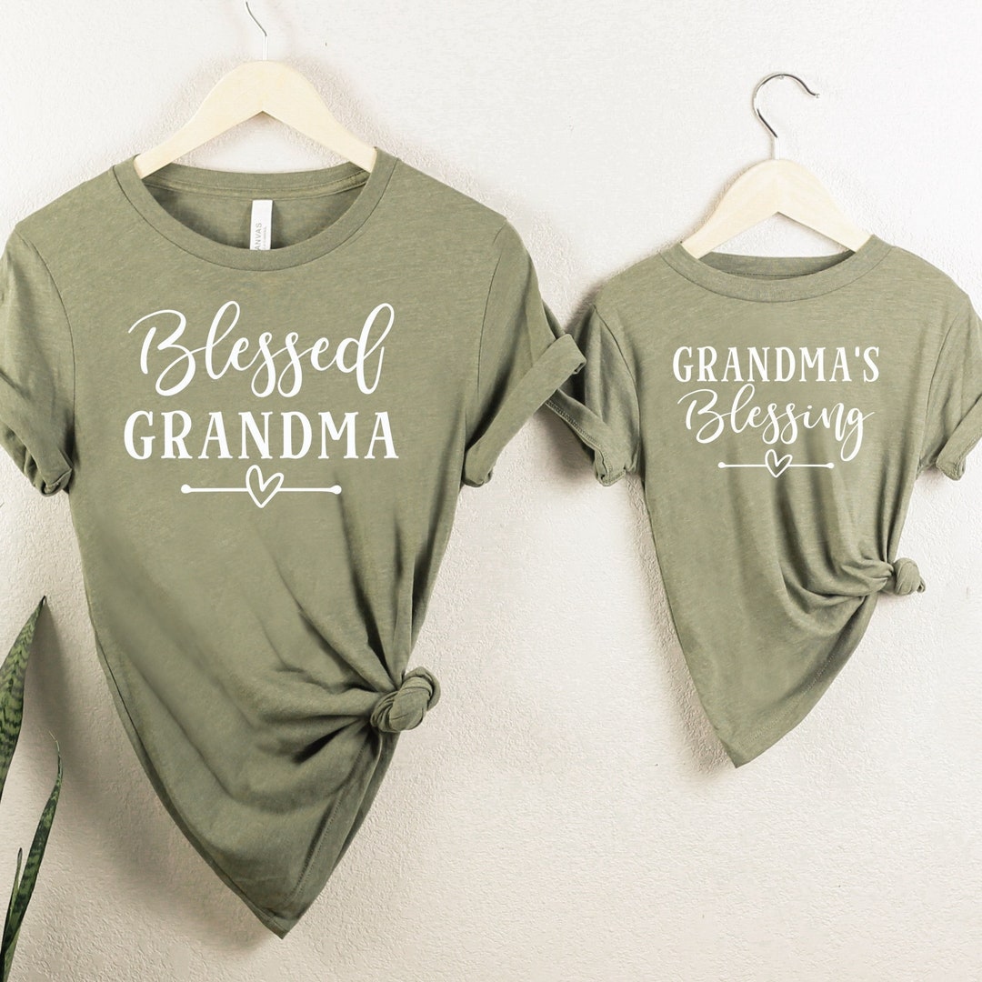 Matching Grandma and Grandchild Shirts Blessed Grandma Grandmas ...