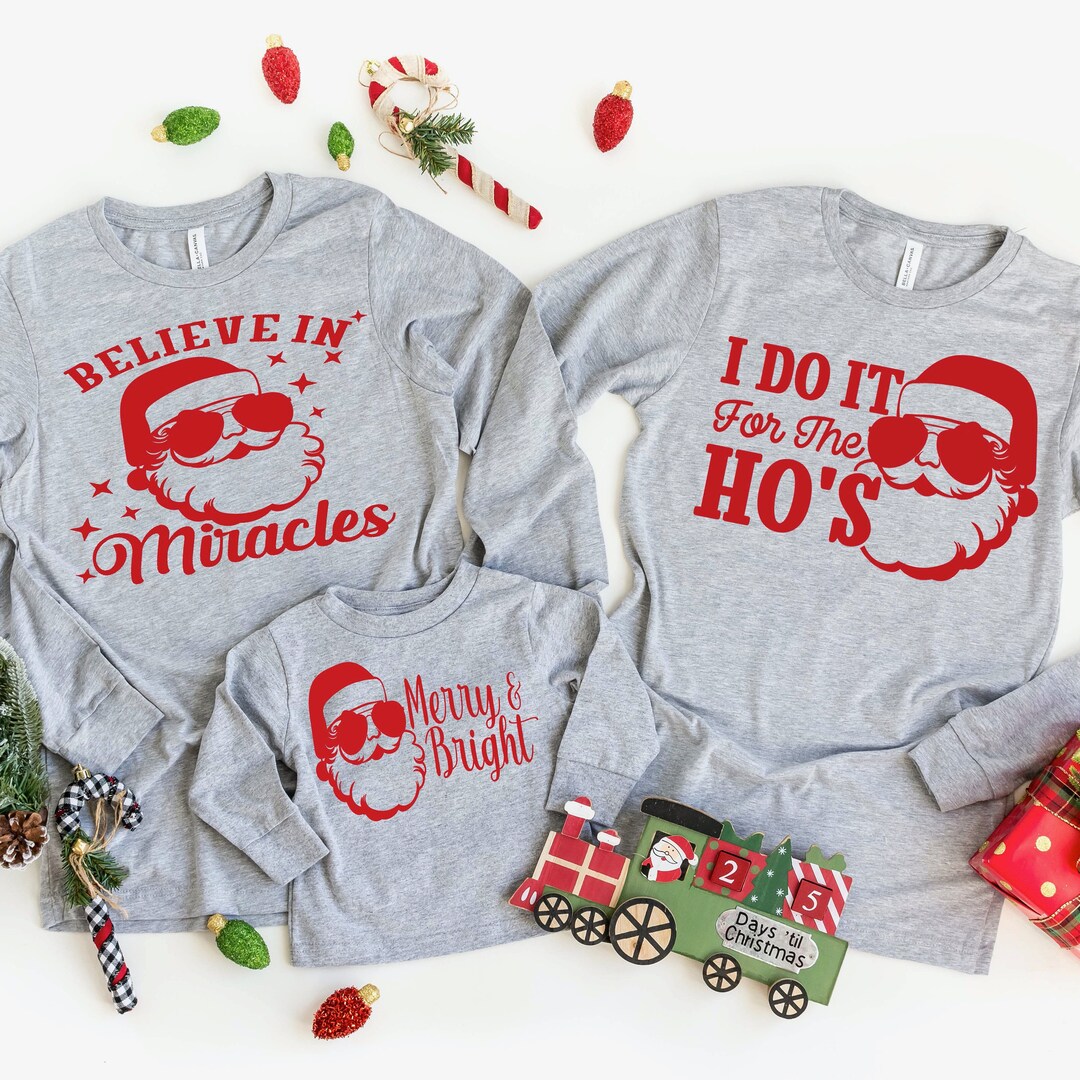 Matching Family Christmas Shirts Santa Holiday Outfit Mom Dad Baby ...
