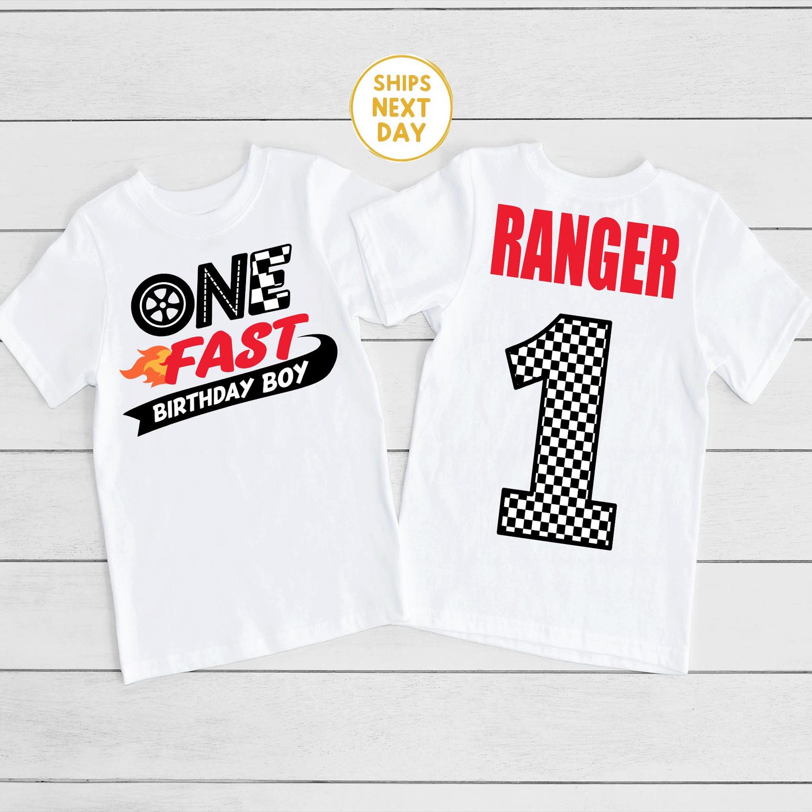 One Fast Birthday Boy Shirt: Race Car 1st Birthday Outfit - Etsy