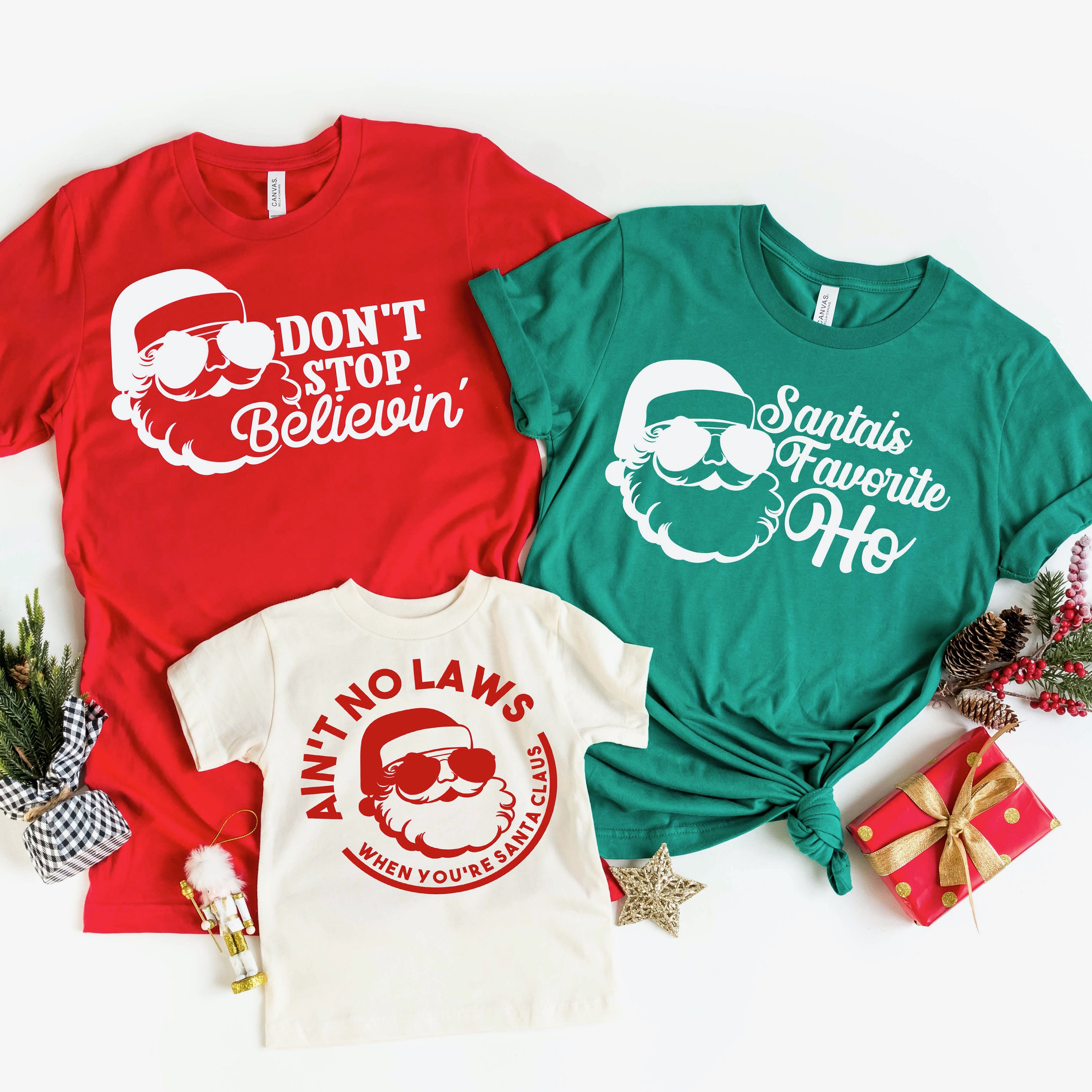 Matching Family Christmas Shirts Santa Holiday Outfit Mom Dad - Etsy