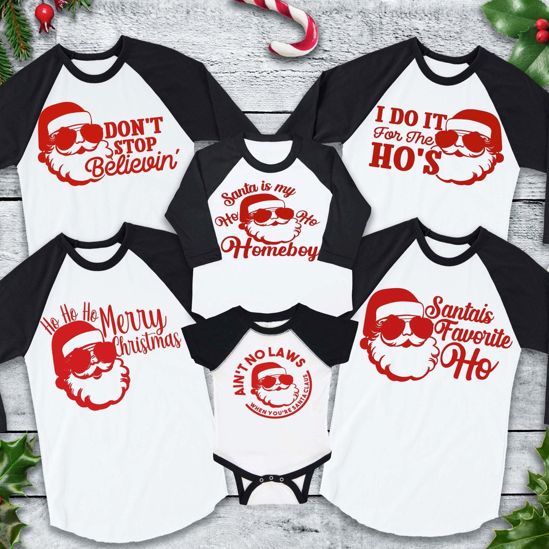 Custom Family Christmas Raglan Shirts With Hilarious Santa Quotes - Etsy