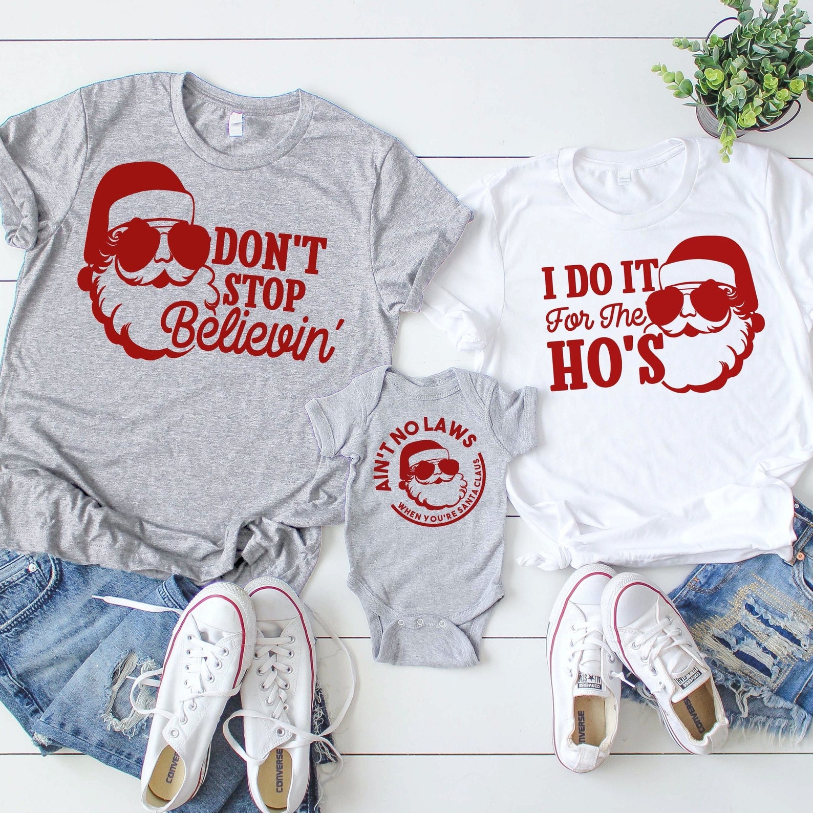 Matching Family Christmas Shirts Santa Holiday Outfit Mom Dad - Etsy