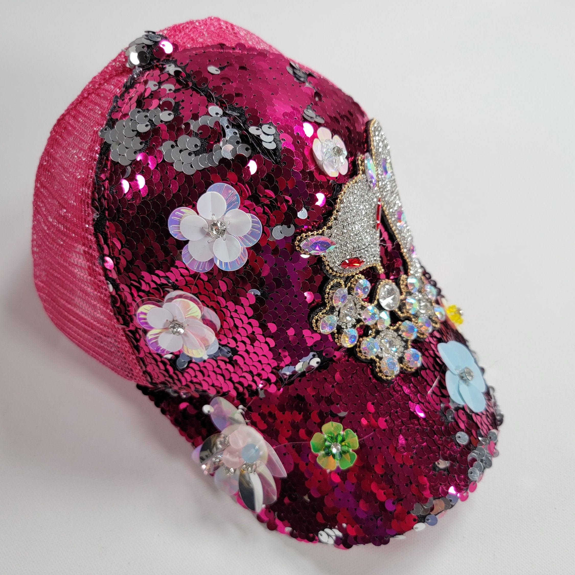 Women Sparkle Bling Rhinestone Adjustable Baseball Hat Girl Sports ...