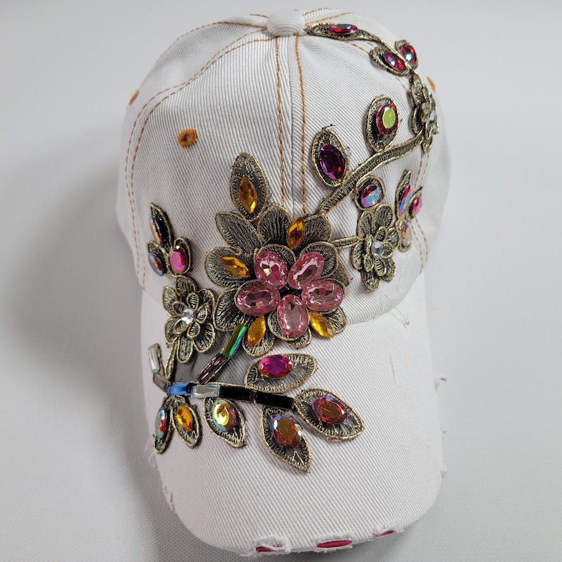 Women Adjustable Rhinestone Bling Hat Baseball Hat Fashion Girl Sports ...